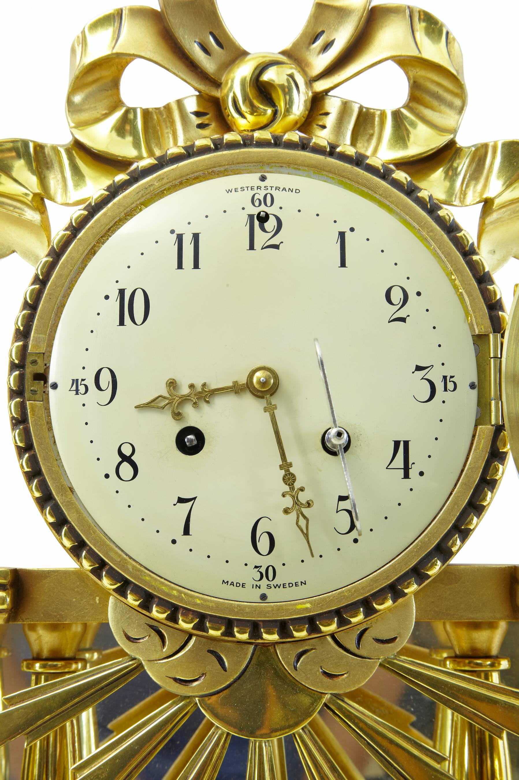 20th Century Decorative Swedish Westerstrand Carved Wall Clock at ...