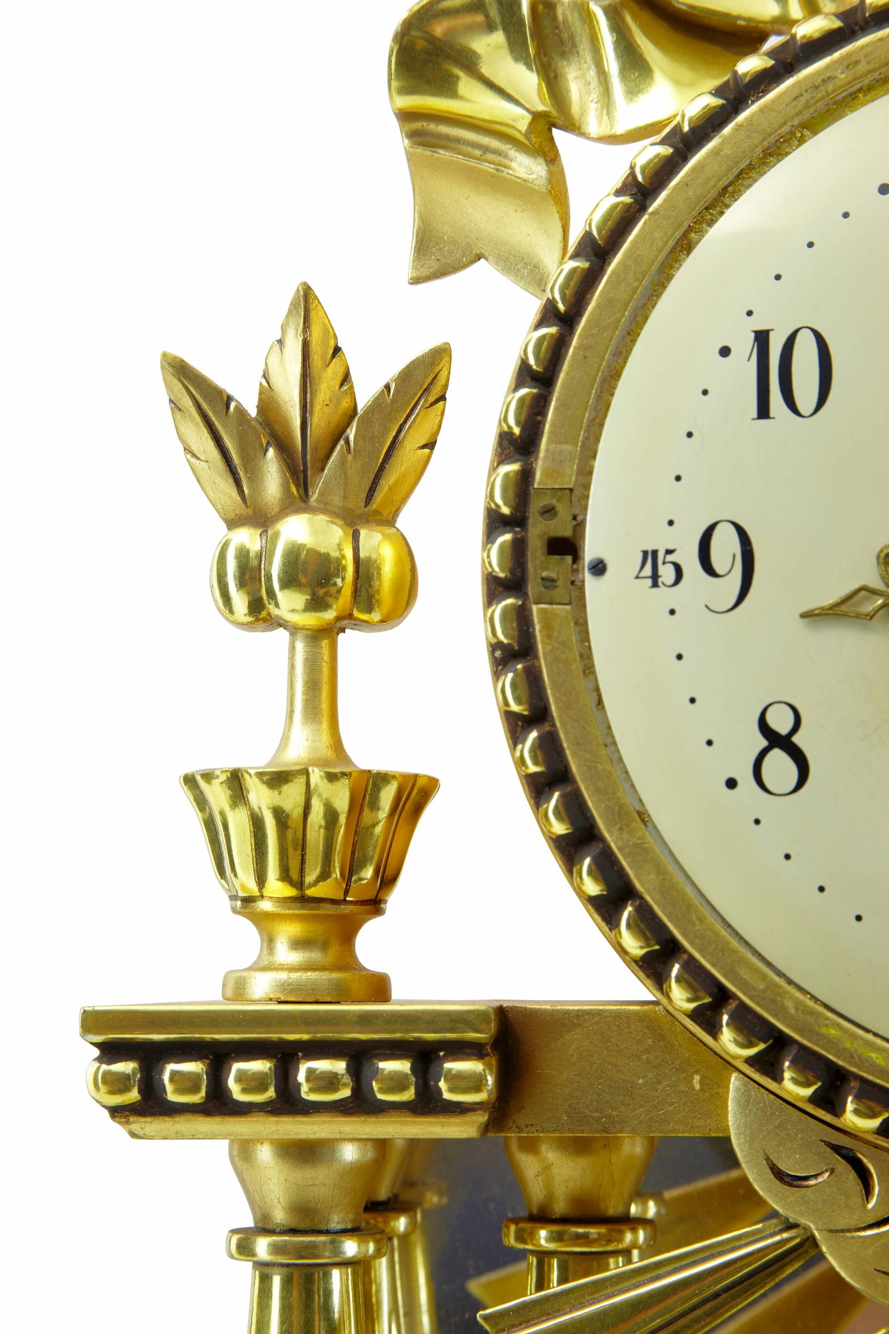 20th Century Decorative Swedish Westerstrand Carved Wall Clock at ...