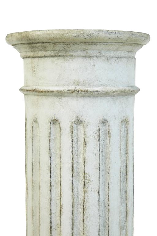 Pair of Faux Stone Carved Wooden Columns at 1stDibs