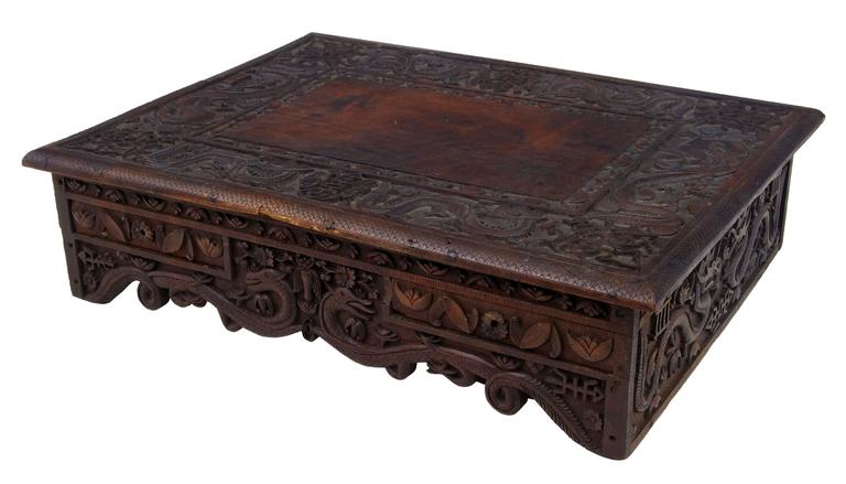 19th Century Chinese Hardwood Folding Traveling Desk Table at 1stDibs