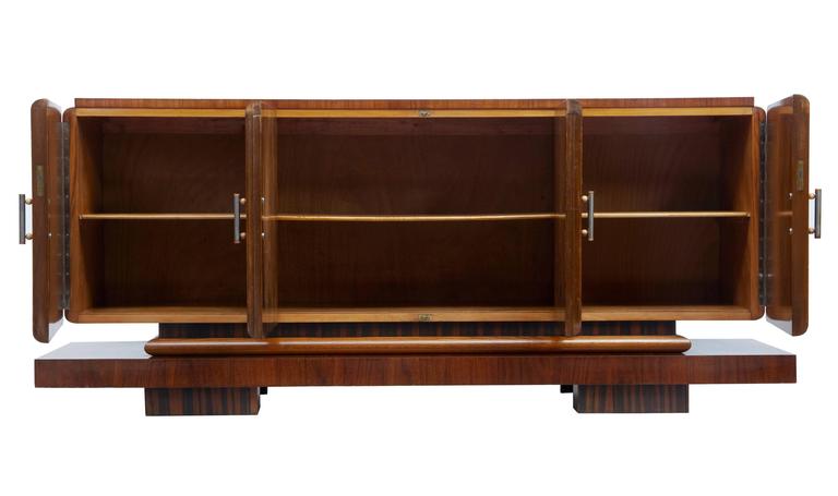 1920s Art Deco Walnut and Birch Large Sideboard at 1stDibs
