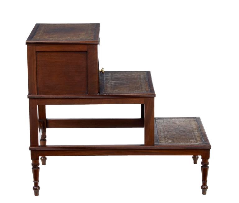 19th Century Set of Mahogany Library Steps at 1stDibs