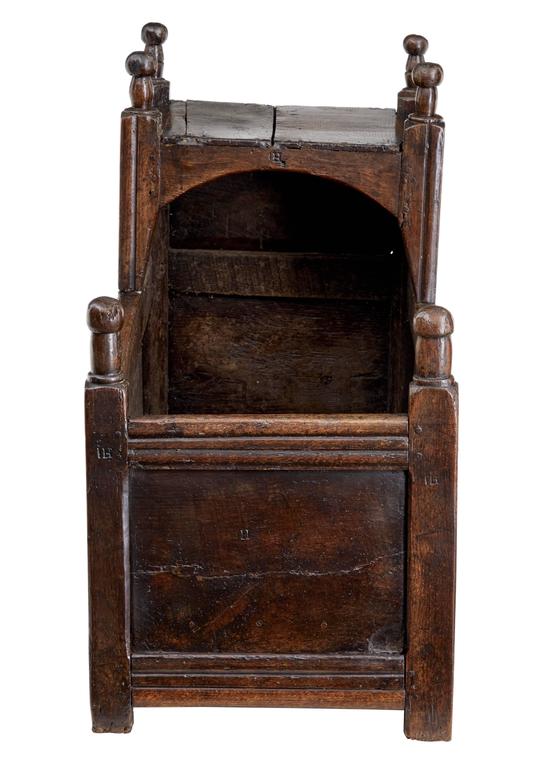17th Century Carved Oak Cot at 1stDibs