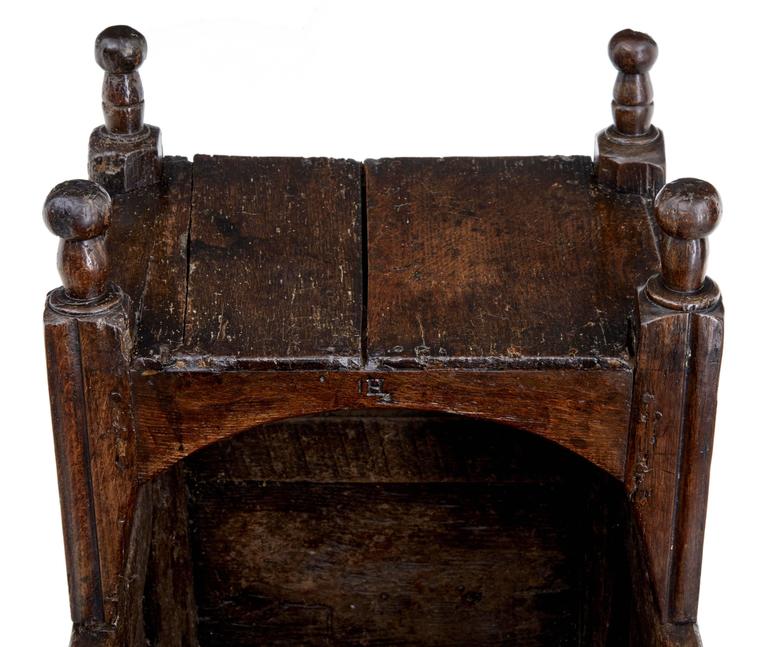 17th Century Carved Oak Cot at 1stDibs