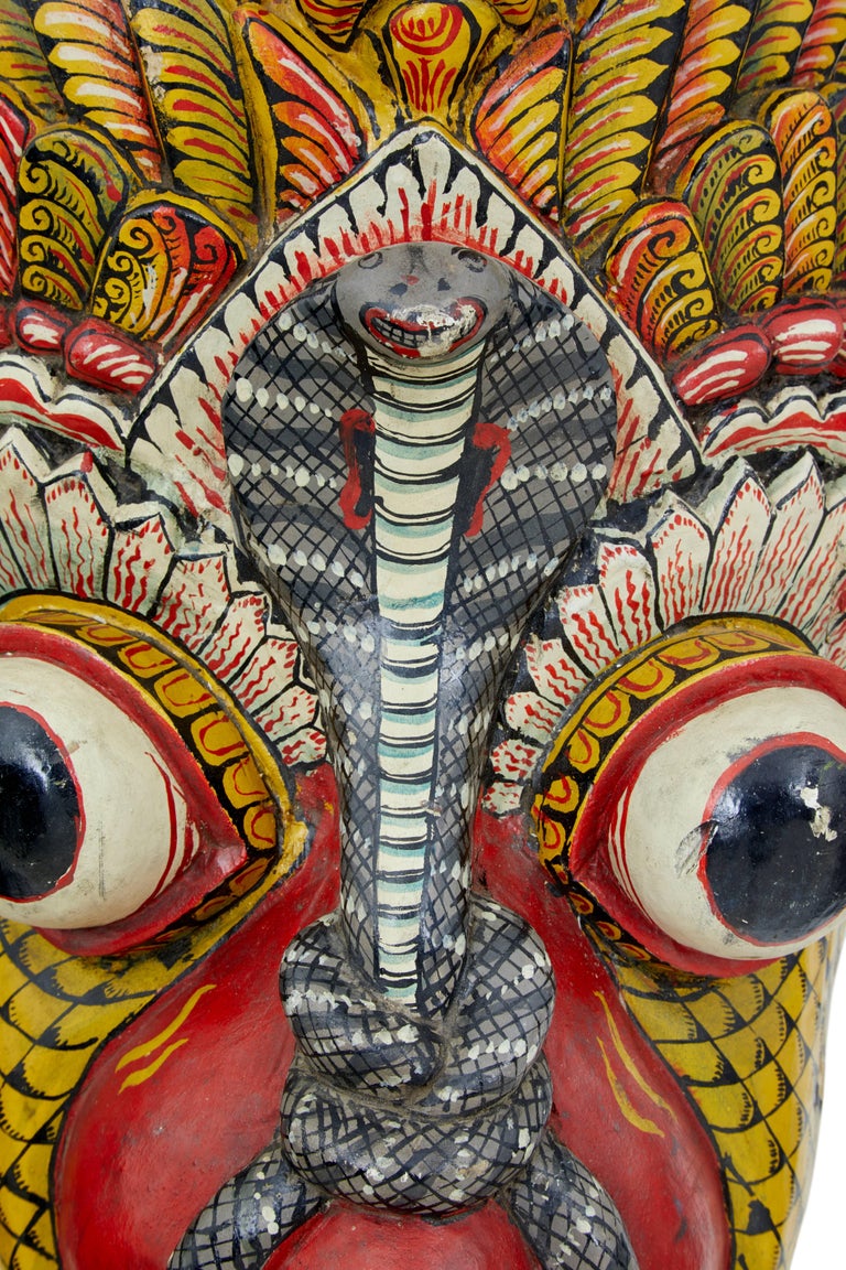 Late 19th Century Sri Lankan Gurula Raksha Mask at 1stDibs