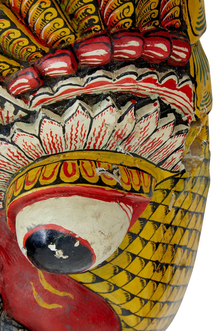 Late 19th Century Sri Lankan Gurula Raksha Mask at 1stDibs