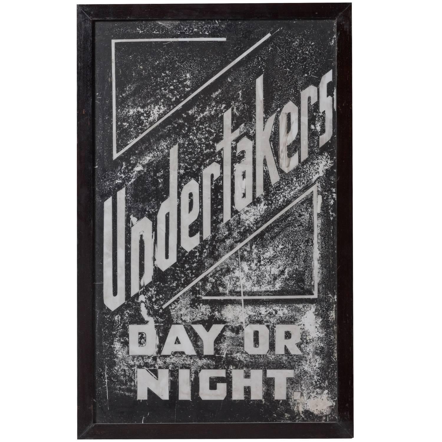 Hand Painted “Undertakers” Sign at 1stDibs