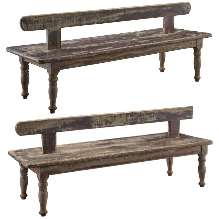 Double Sided Pine Benches at 1stDibs