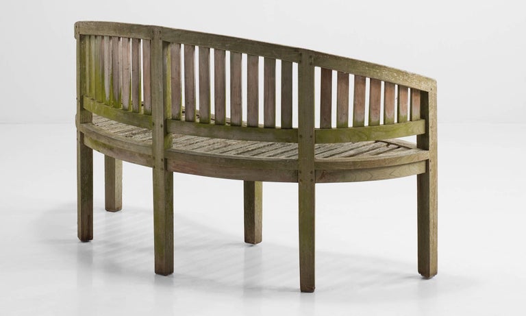 Curved Teak Garden Bench, circa 1970 at 1stDibs | garden curved teak ...