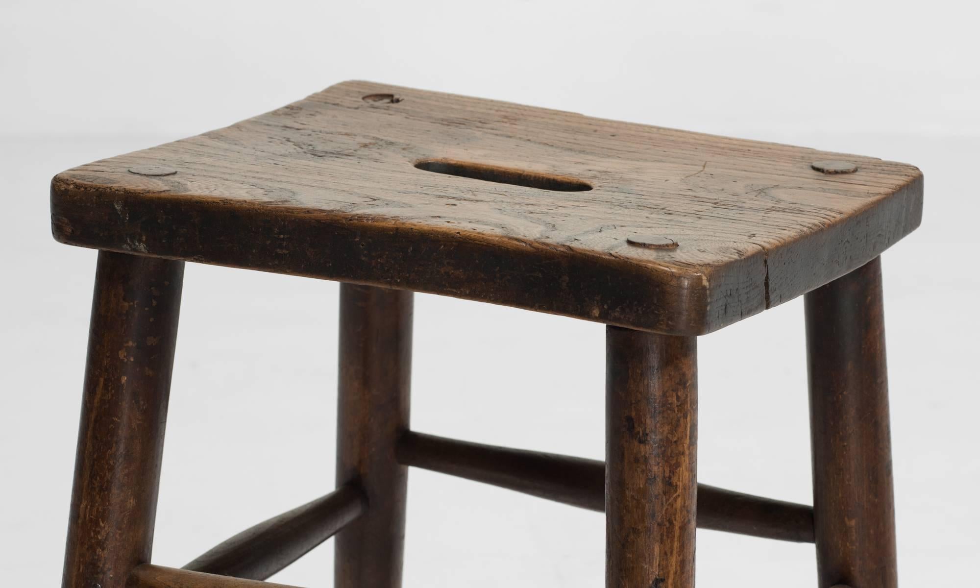 Elm Slab and Ash Stool, circa 1880 at 1stDibs