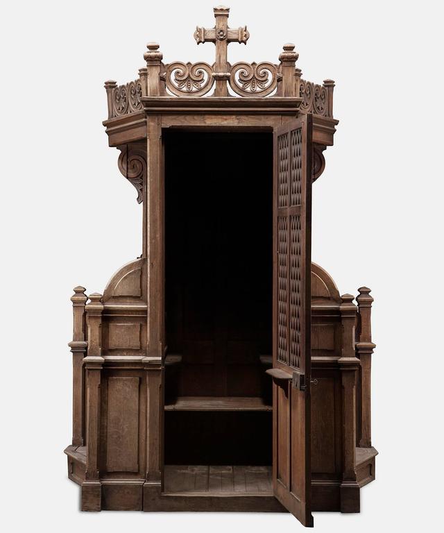 Massive Oak Church Confessional at 1stDibs | confessional booth for ...
