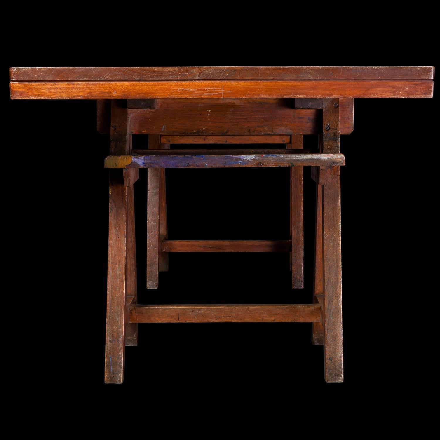 Art School Trestle Table For Sale at 1stdibs