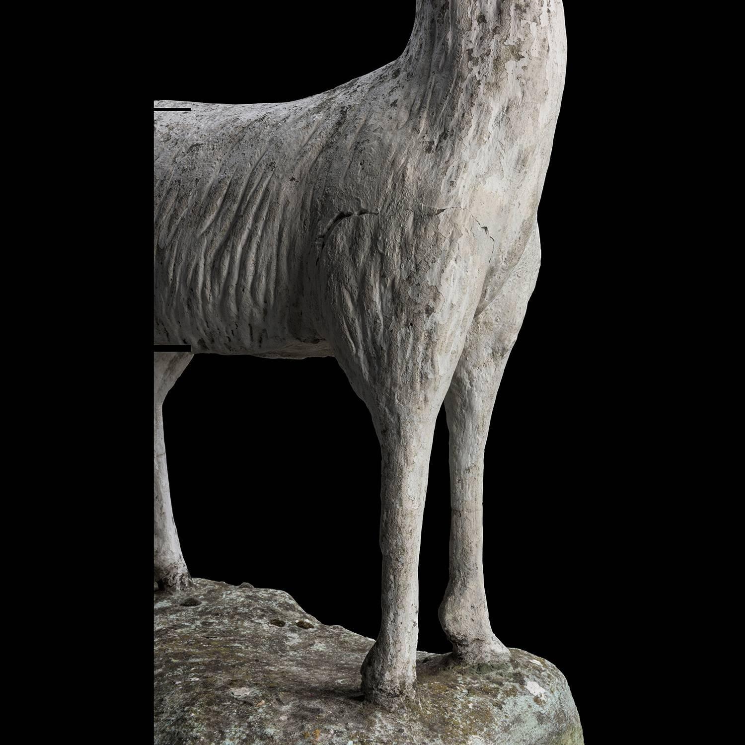 Cast Stone Goat Garden Statue For Sale at 1stdibs