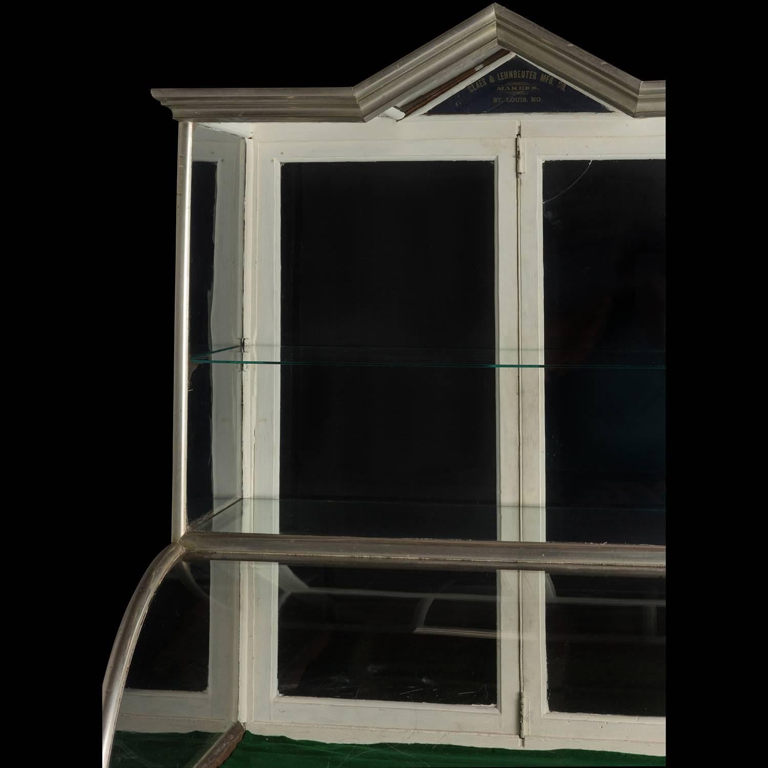 Nickel and Oak Tower Display Case, circa 1880 For Sale at 1stDibs