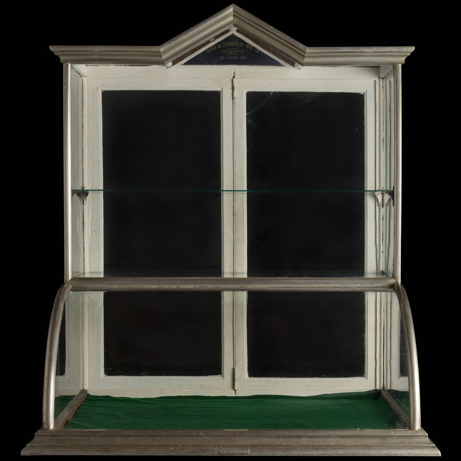 Nickel and Oak Tower Display Case, circa 1880 For Sale at 1stdibs