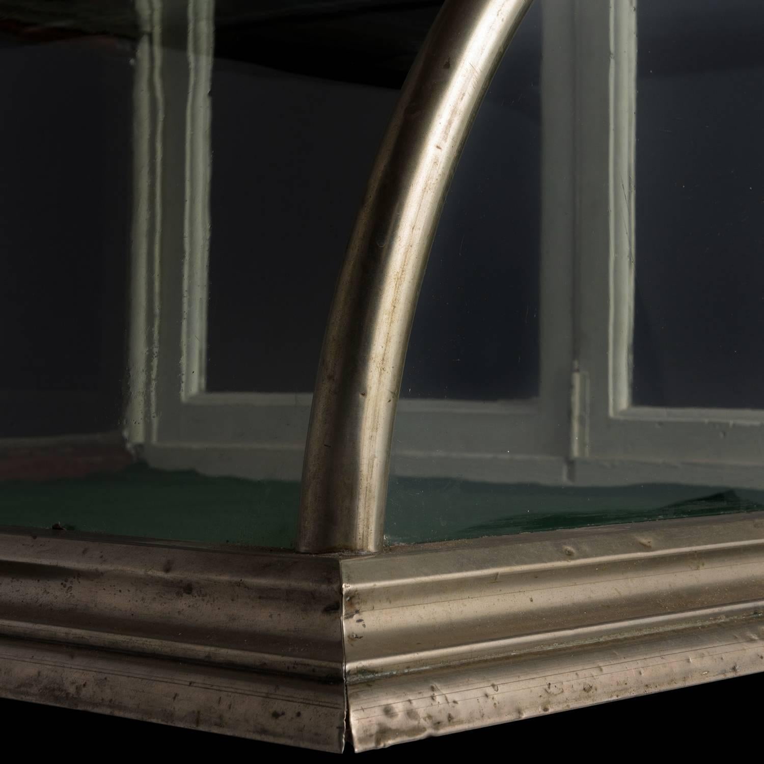 Nickel and Oak Tower Display Case, circa 1880 For Sale at 1stDibs