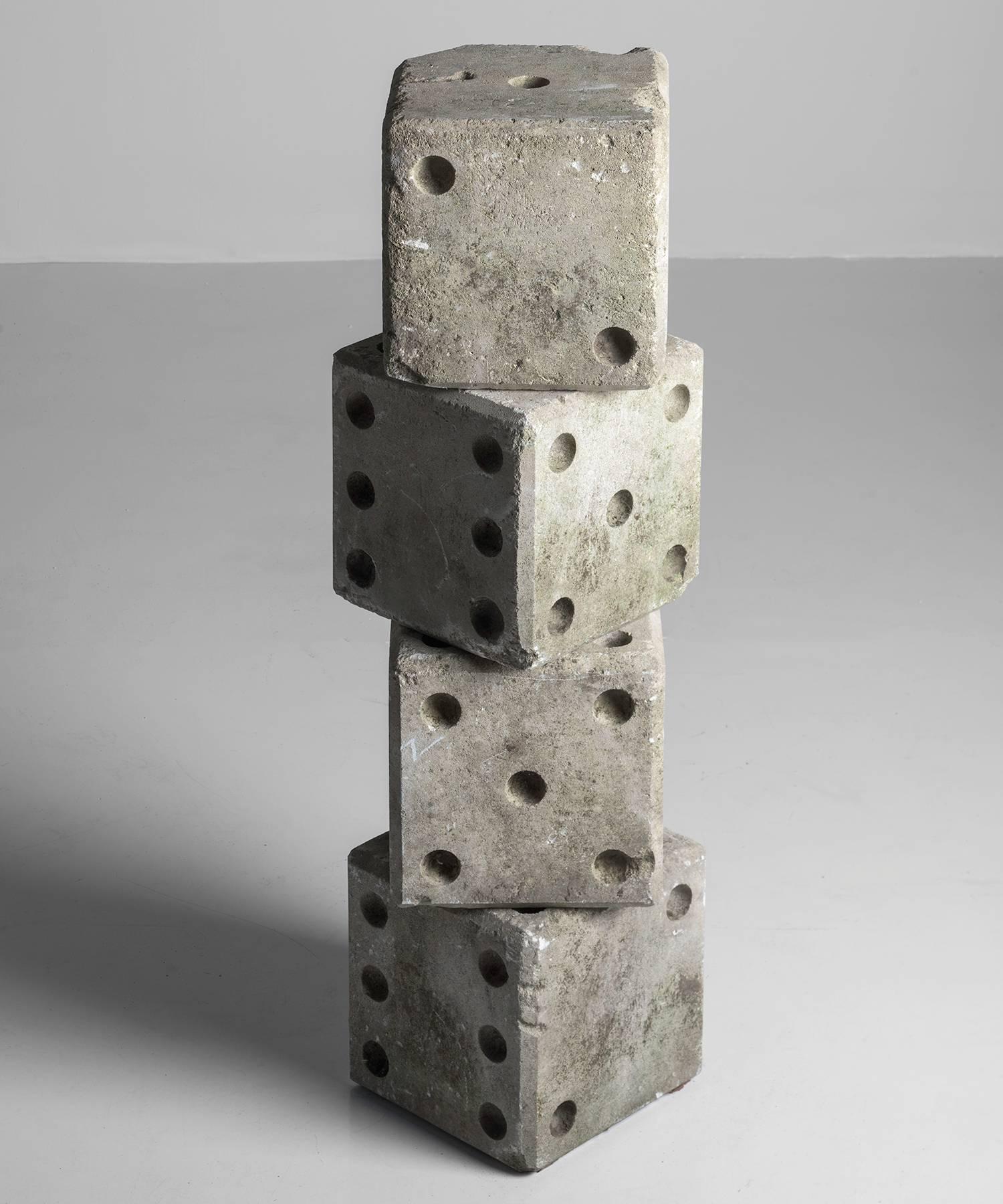 Massive Concrete Dice at 1stDibs | cement dice