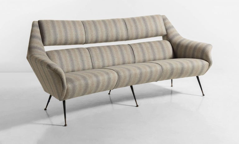 Open Back Wool Sofa, Italy, circa 1960 at 1stDibs