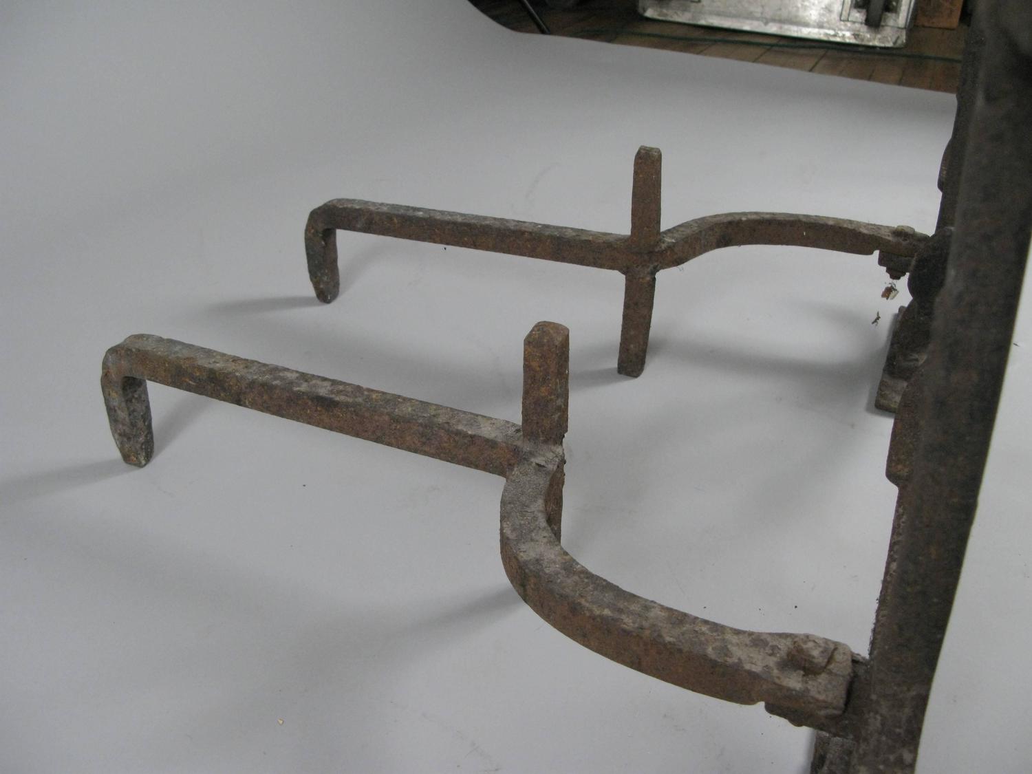 Pair of Large Antique Cast Iron Anchor Andirons at 1stdibs
