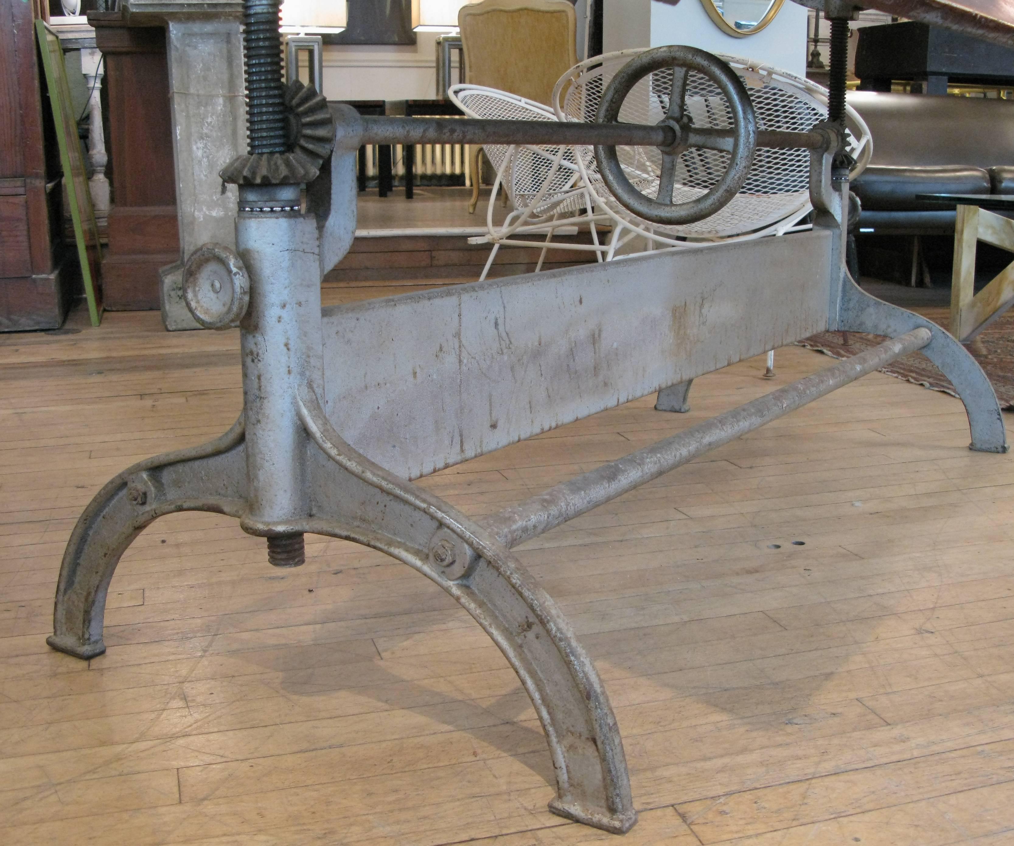 Antique Industrial Cast Iron Adjustable Drafting Table at 1stDibs