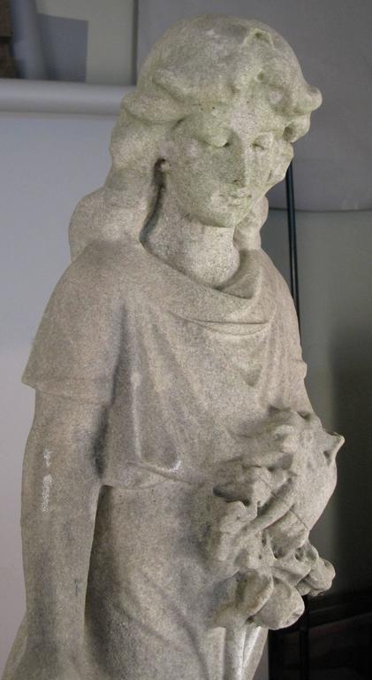 Antique Romantic Period Carved Marble Angel Sculpture at 1stDibs