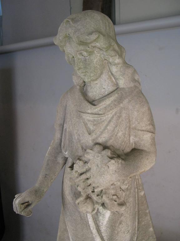 Antique Romantic Period Carved Marble Angel Sculpture at 1stDibs