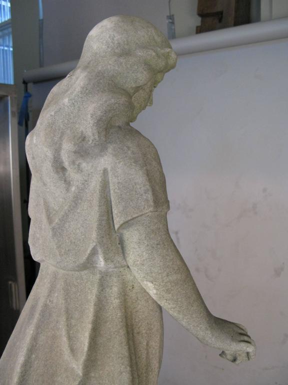 Antique Romantic Period Carved Marble Angel Sculpture at 1stDibs