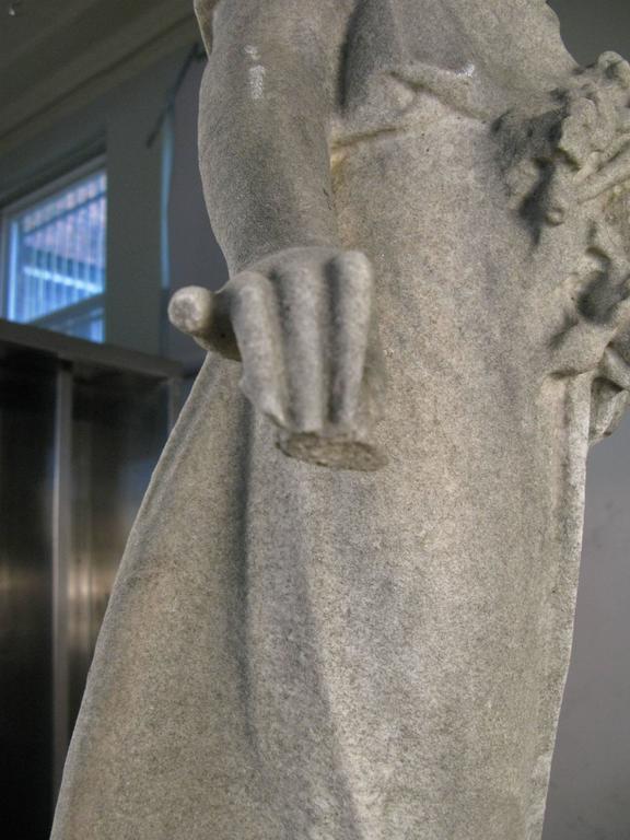 Antique Romantic Period Carved Marble Angel Sculpture at 1stDibs