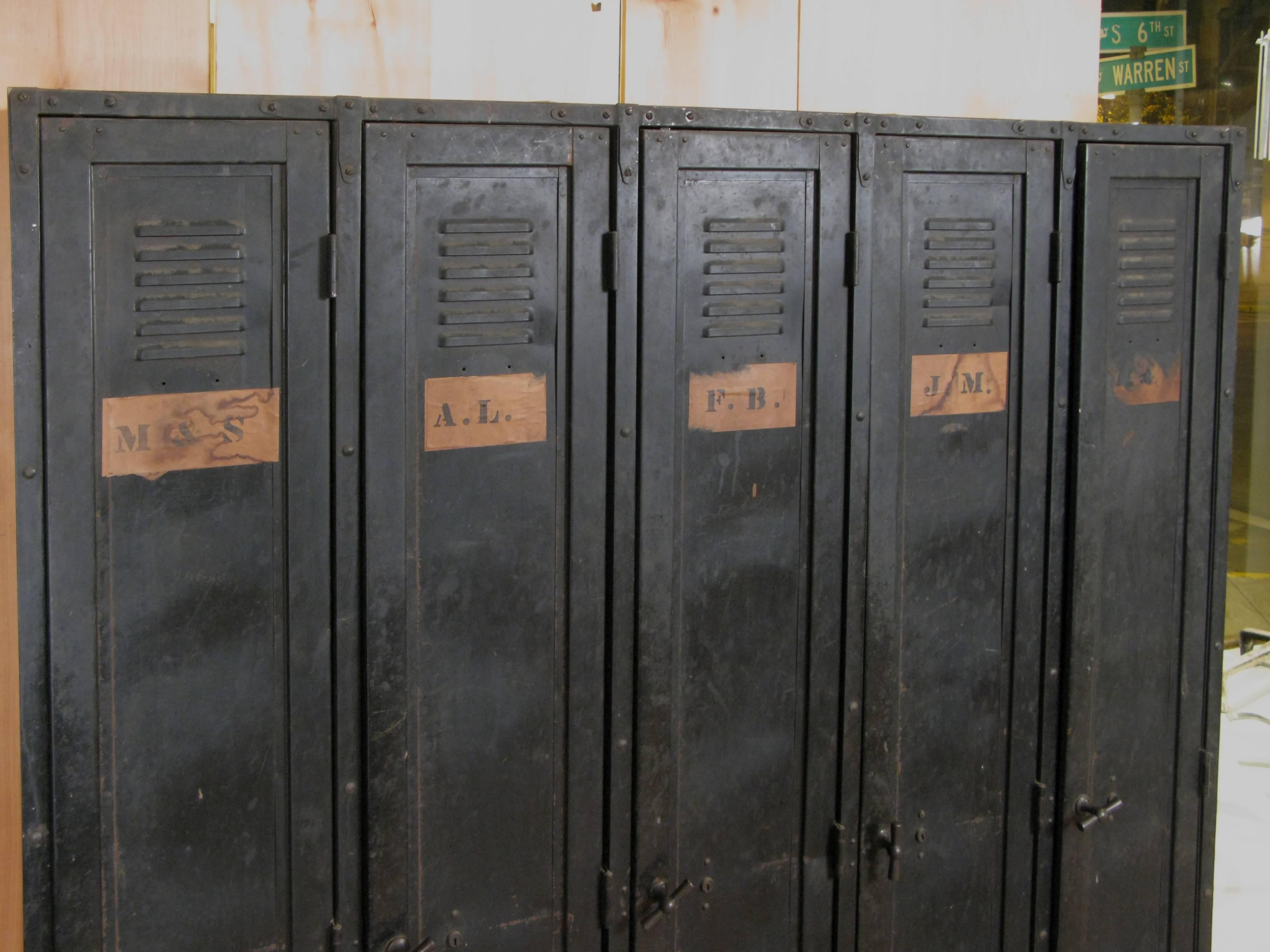 Set of Antique 1920s Steel and Cast Iron Lockers at 1stDibs | antique ...