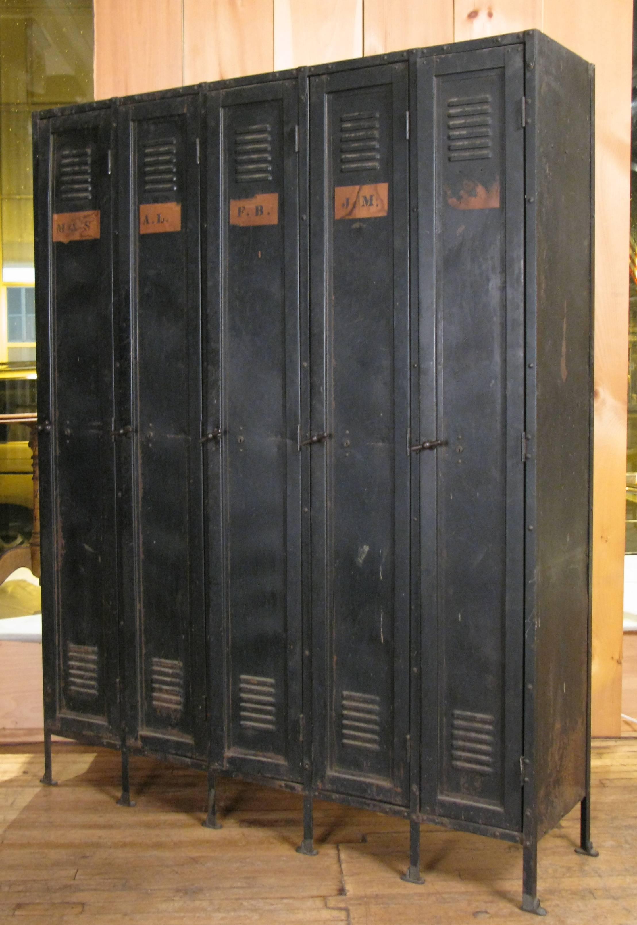Set of Antique 1920s Steel and Cast Iron Lockers at 1stDibs | antique ...