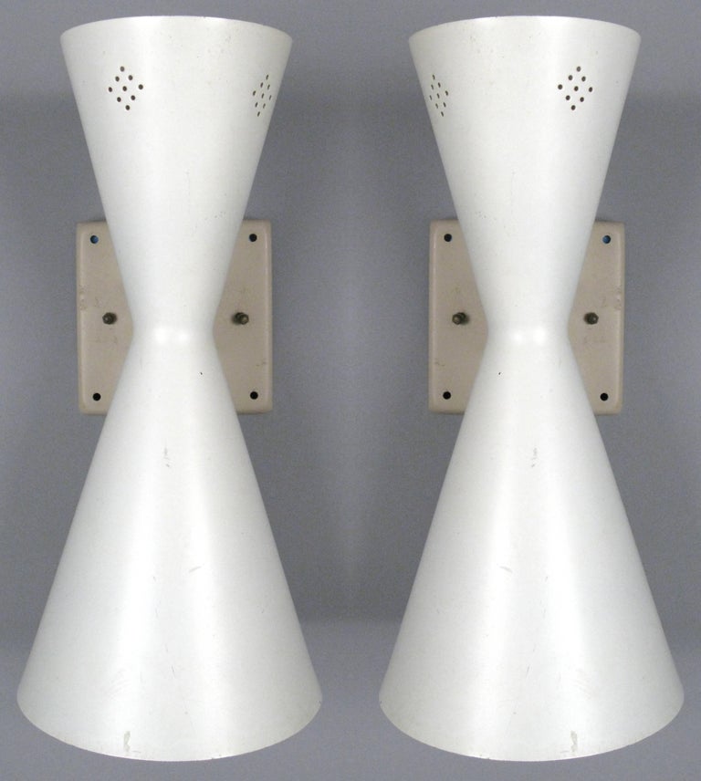Pair of Midcentury Double Cone Wall Sconces at 1stDibs | mid century ...