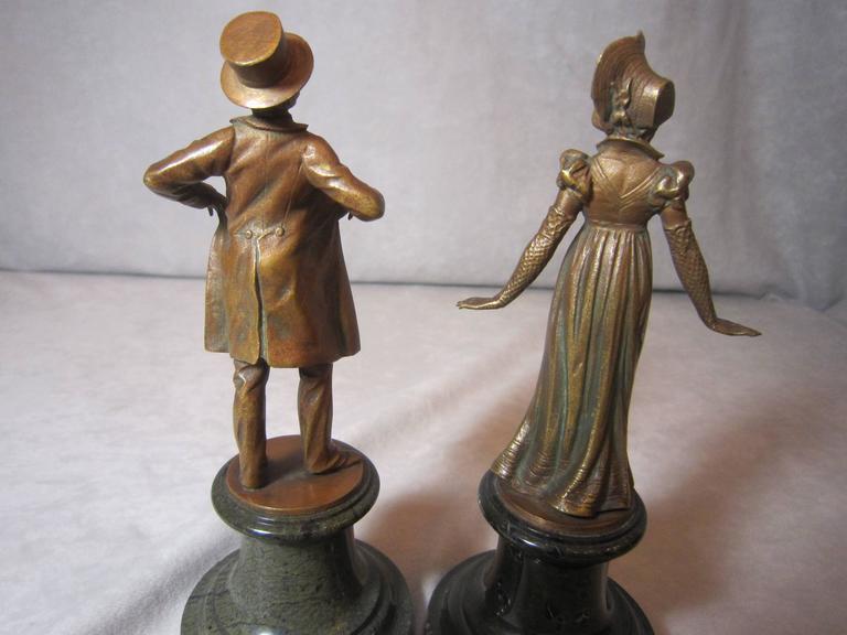 Pair of Exceptionally Detailed Bronze Statues ca. 1890 For Sale at 1stDibs