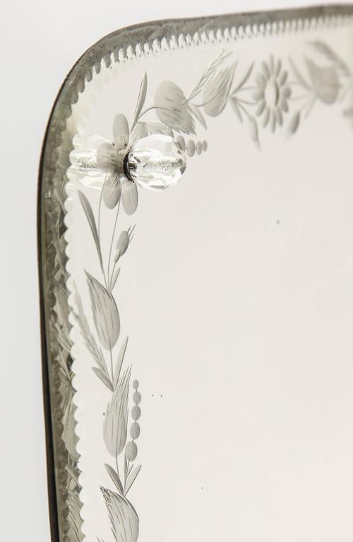 Etched French Vanity Mirror on Stand at 1stDibs