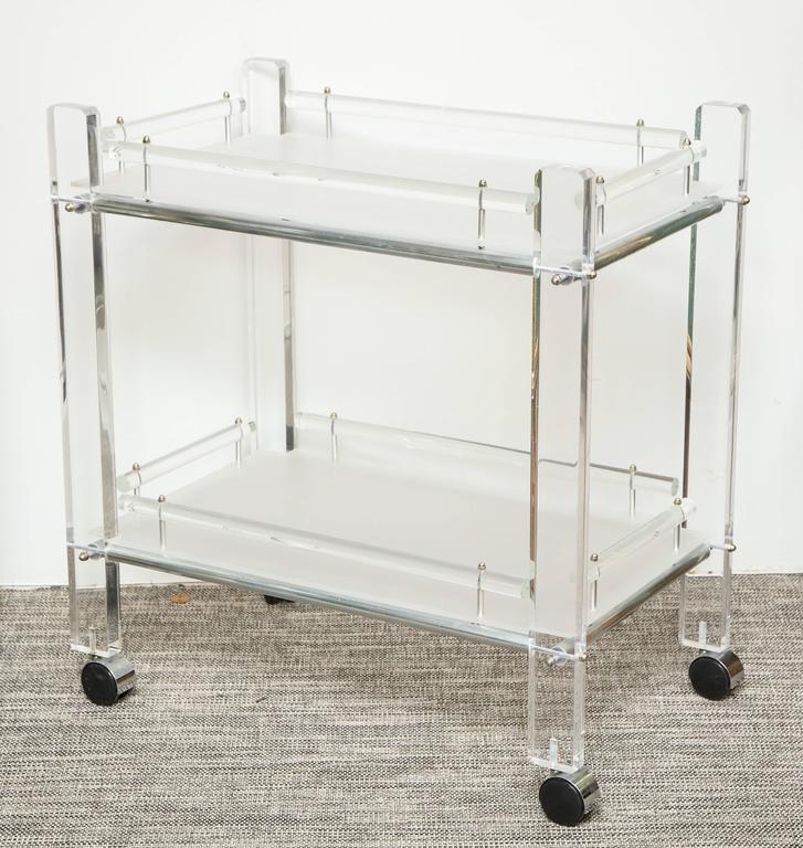 Two-Tier Lucite Bar Cart at 1stDibs