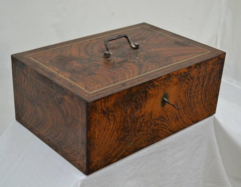 Antique Grain Painted Steel Strong Box at 1stDibs