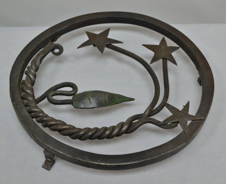 Hand-Forged Wrought Iron Trivet For Sale at 1stDibs