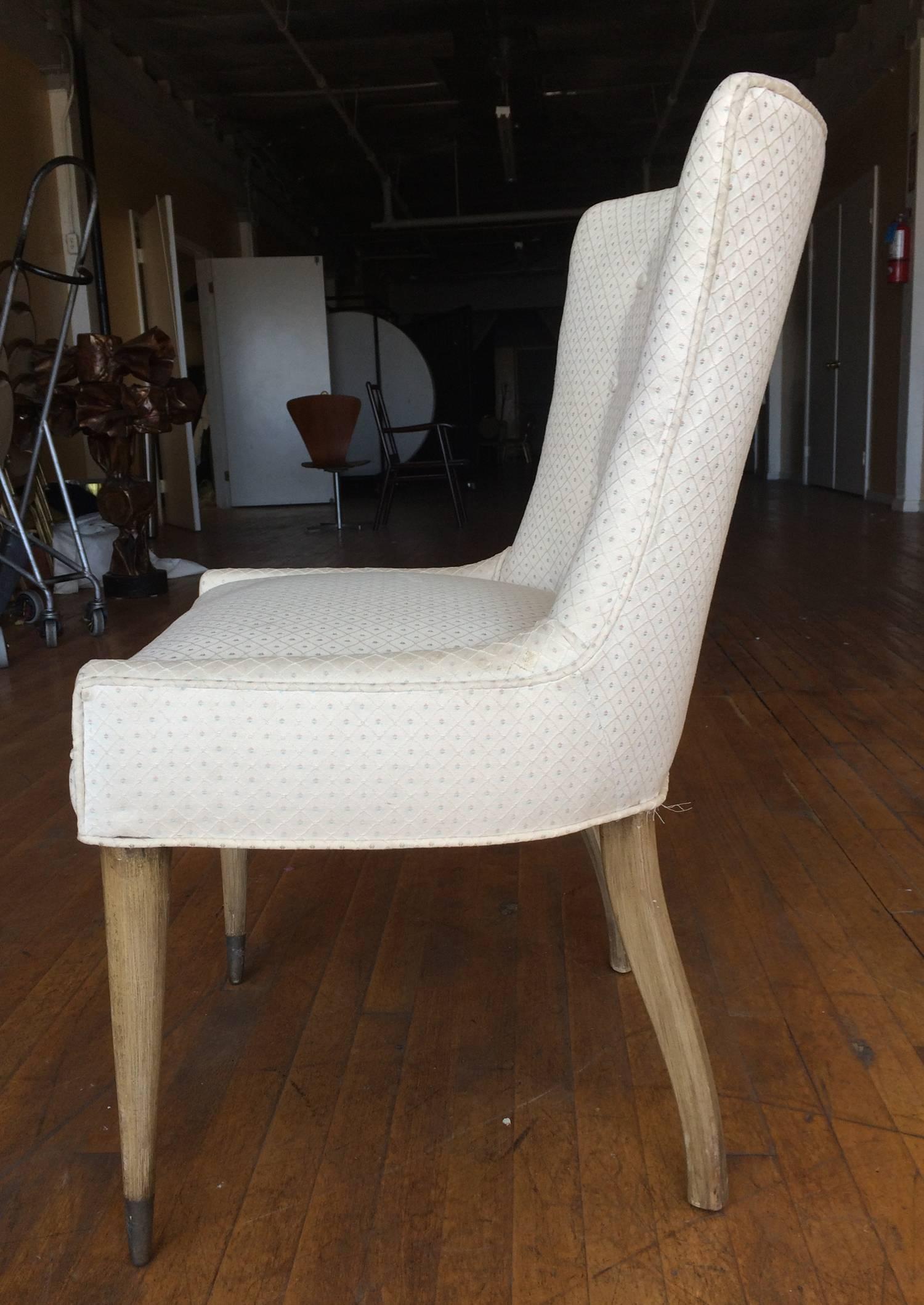 Set of Six Vintage Dining Chairs with Sculptural Lines For Sale at 1stDibs