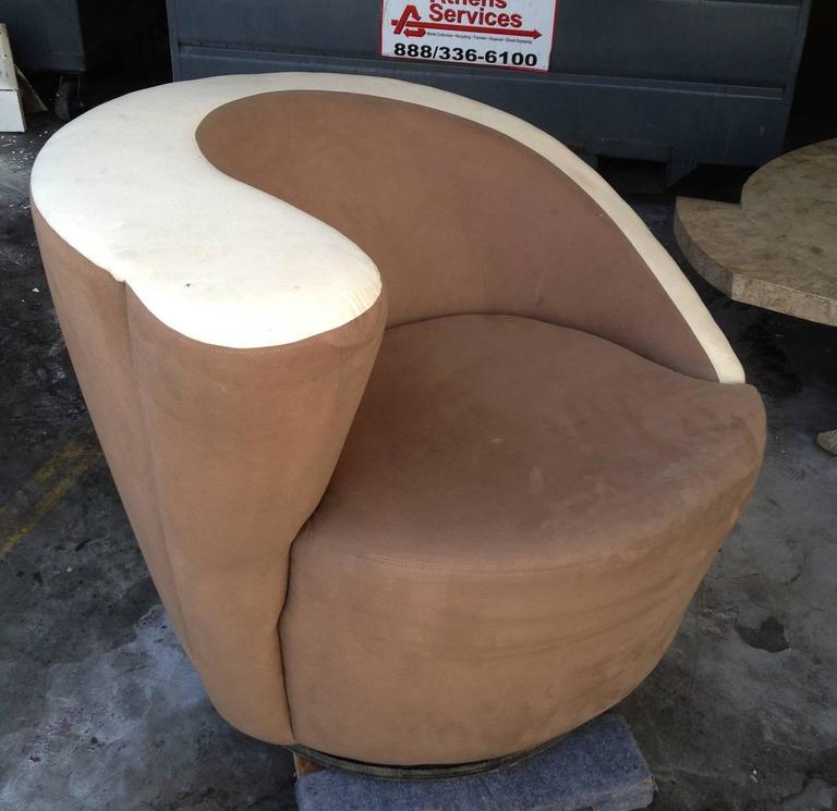 Vladimir Kagan Nautilus Chair in Chocolate Brown Microfiber For Sale at ...