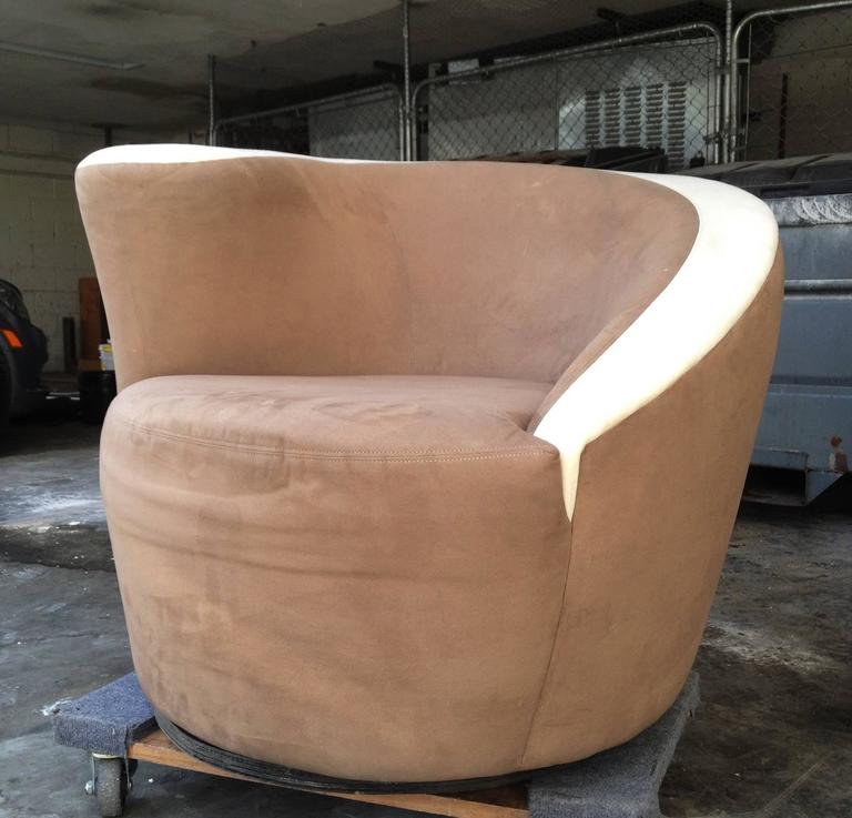 Vladimir Kagan Nautilus Chair in Chocolate Brown Microfiber For Sale at ...
