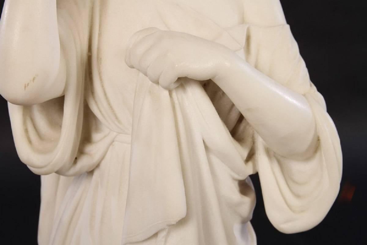 White Marble Statue Depicting Classically Draped Female Figure at ...