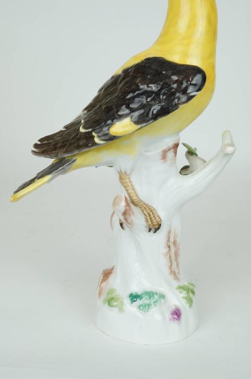 Matched Pair of Yellow Meissen Birds with Floral Decorations For Sale ...