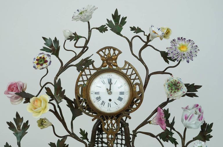 Meissen Style Porcelain and Bronze Figural Desk or Mantel Clock at 1stDibs