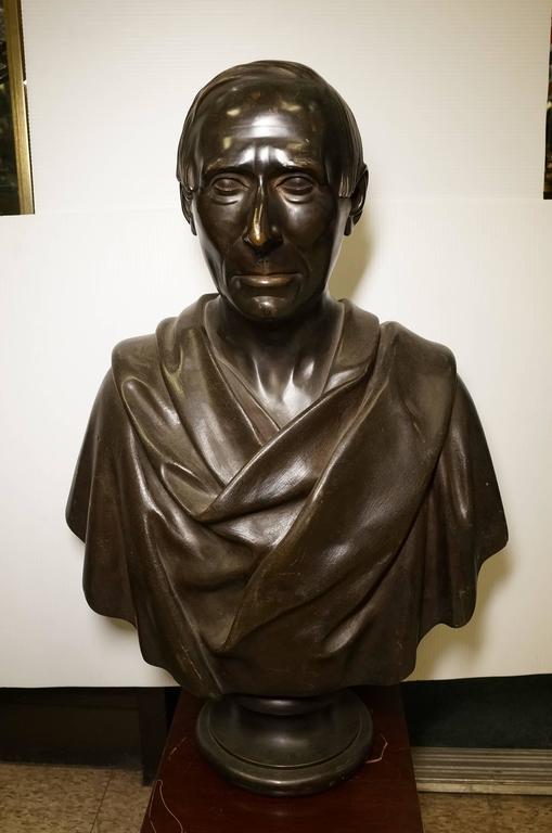 Fine Patinated Bronze Bust of a Roman or Greek Nobleman For Sale at 1stDibs