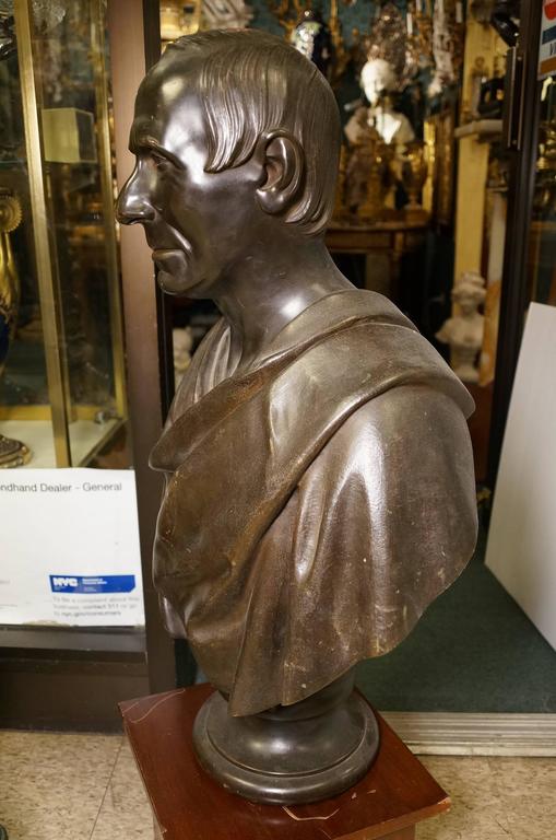 Fine Patinated Bronze Bust of a Roman or Greek Nobleman For Sale at 1stDibs