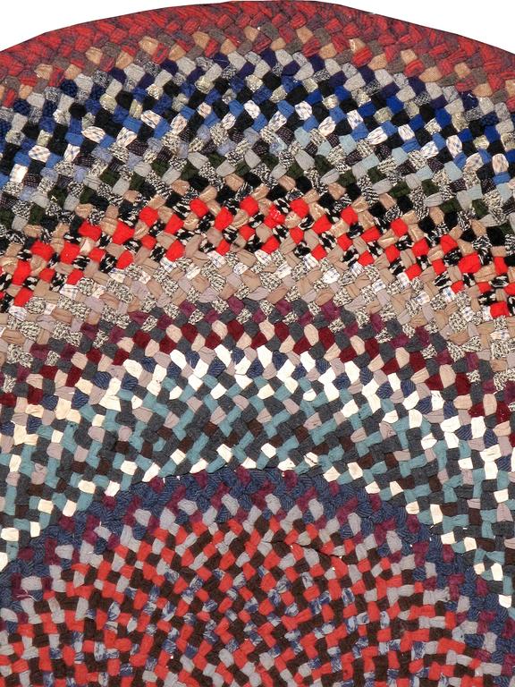 Vintage American Braided Rug For Sale at 1stDibs