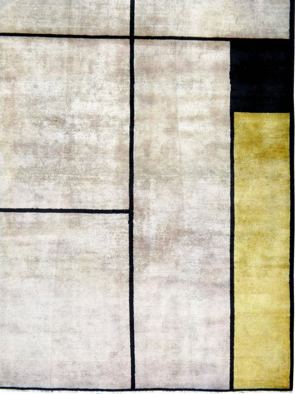 Vintage Persian 'Piet Mondrian' Style Deco Rug For Sale at 1stDibs