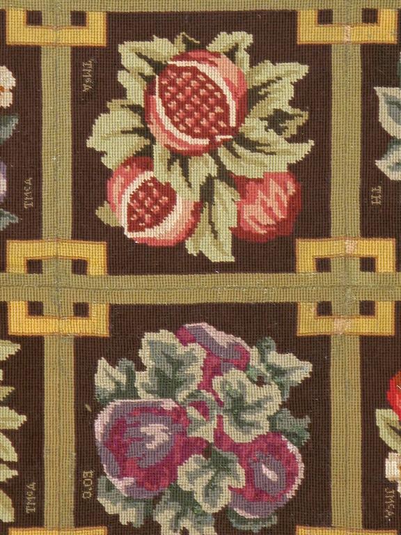 Vintage English Needlepoint Rug For Sale at 1stDibs