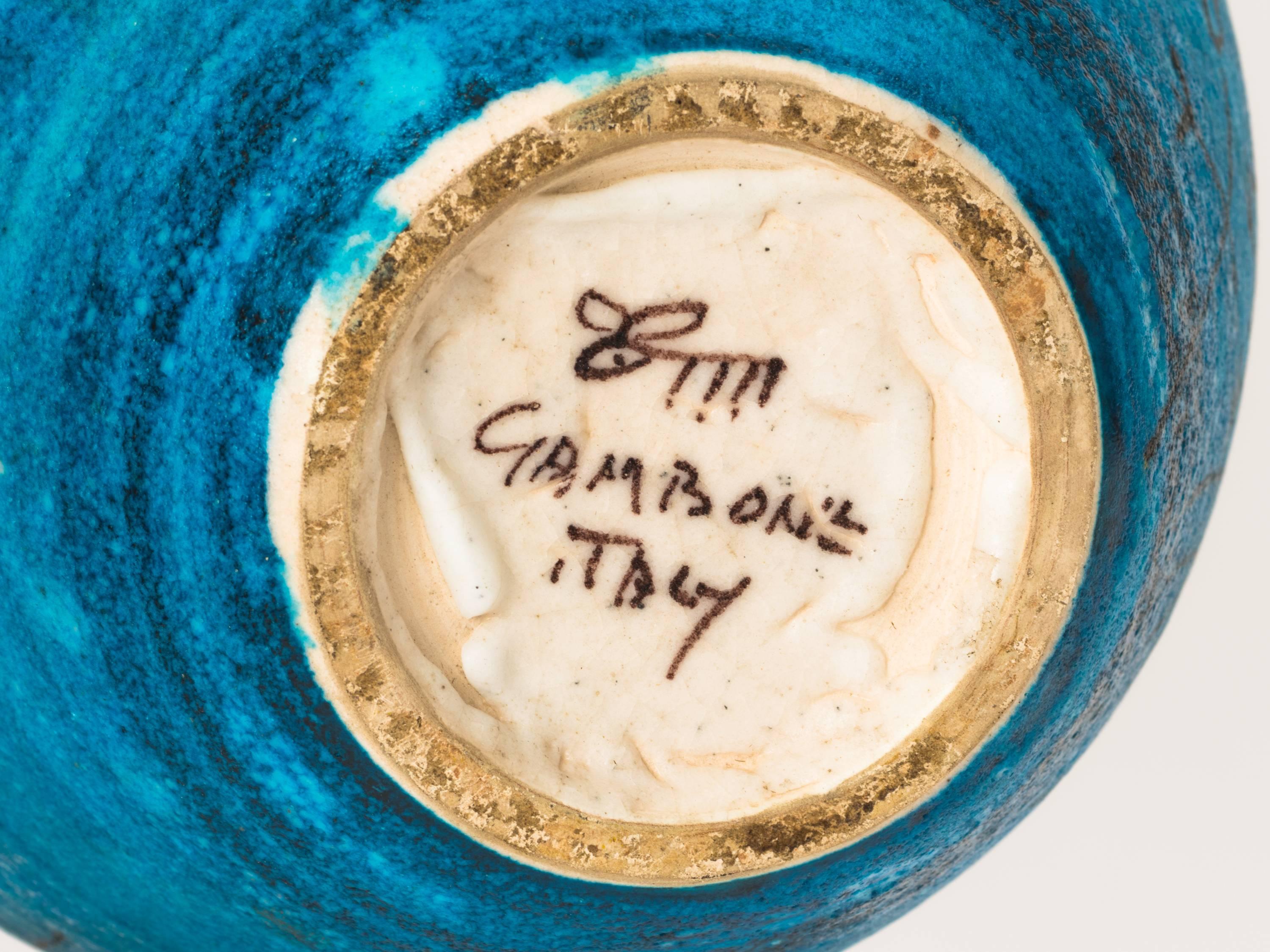 Large 1950s Guido Gambone Esoteric Ceramic Vessel in Stunning ...