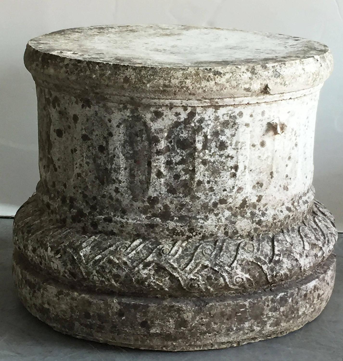 English Garden Stone Column Pedestal Plinth at 1stdibs