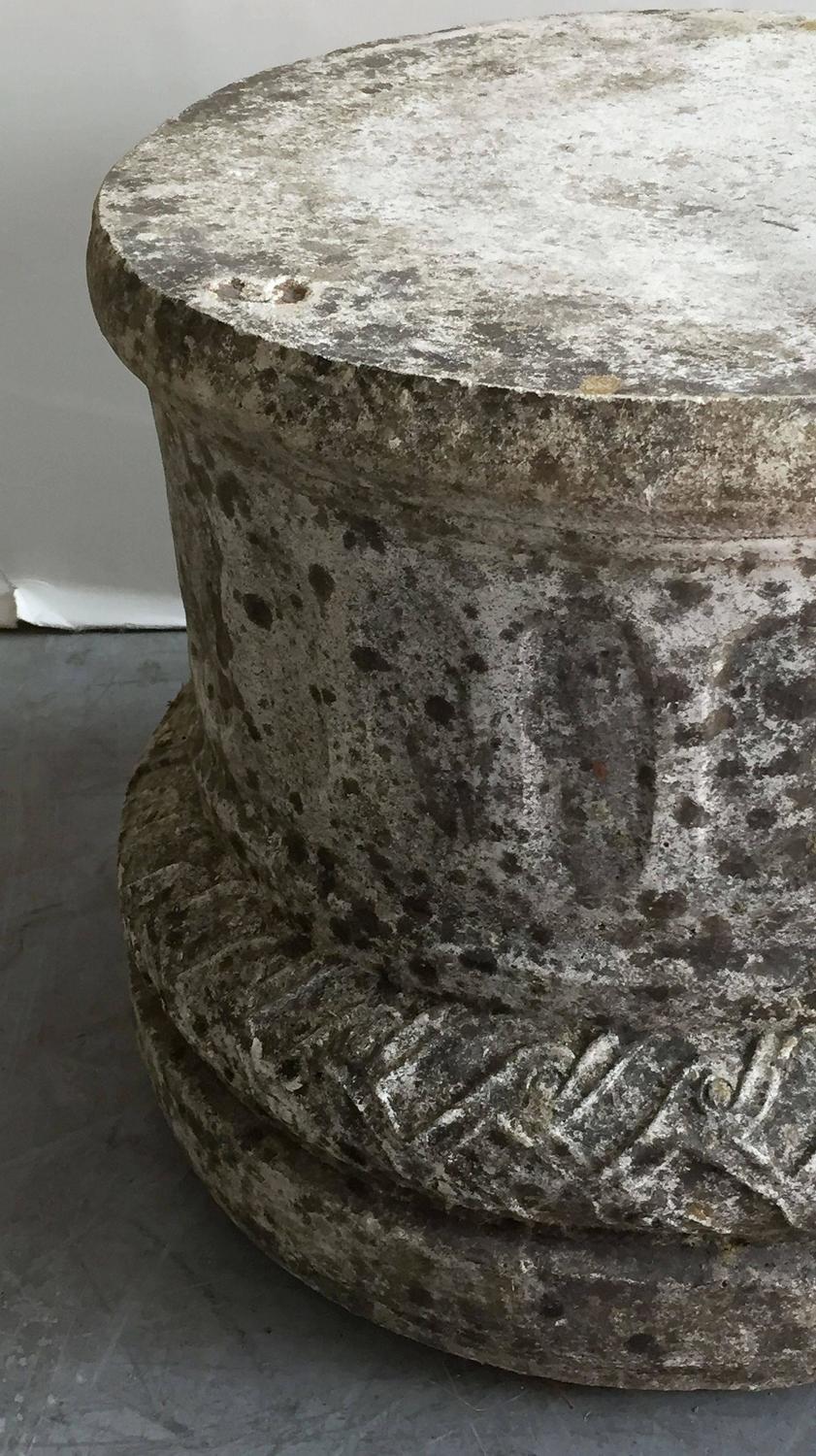English Garden Stone Column Pedestal Plinth at 1stdibs